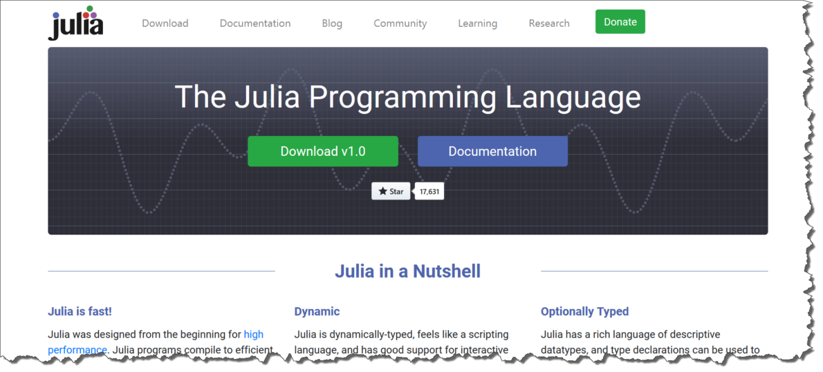 Julia Lang Screenshot – Data Science Review