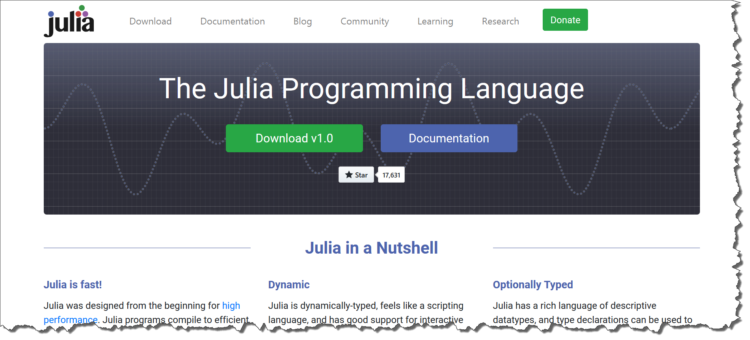 Julia Lang Screenshot – Data Science Review
