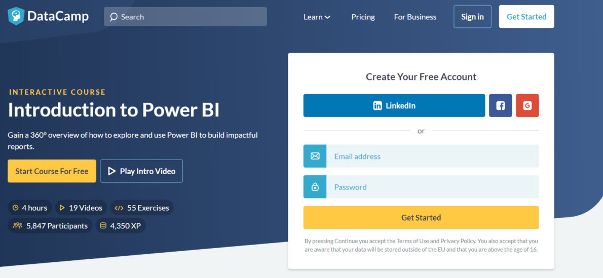 DataCamp Intro to Power BI – Data Science Review